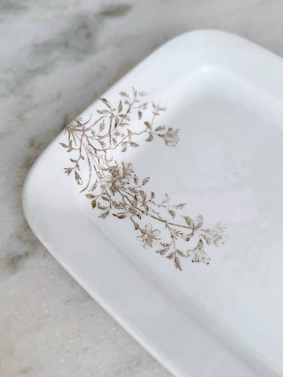 Antique Brown Lily Transferware Platter - Casa di LaValle