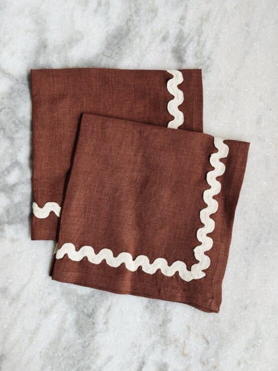 Rust Linen Holiday Napkin Pair - Casa di LaValle